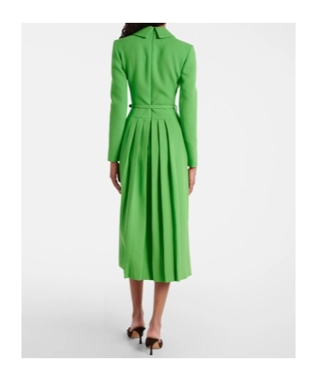 EMILIA WICKSTEAD Kalonice Wool Crepe Midi Dress - Green