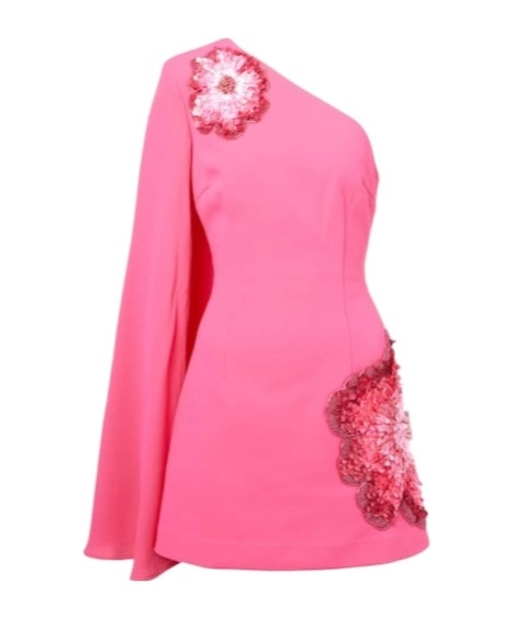 Rebecca Vallance Layana Caped Embellished Minidress - Pink