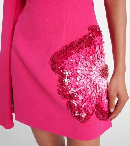 Rebecca Vallance Layana Embellished Minidress With Cape Detail