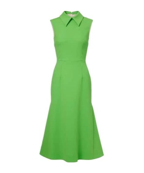 EMILIA WICKSTEAD Leontine Wool Crêpe Midi Dress - Green