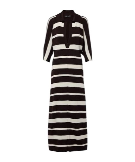 Proenza Schouler Solana Striped Wool And Silk Maxi Dress - Black