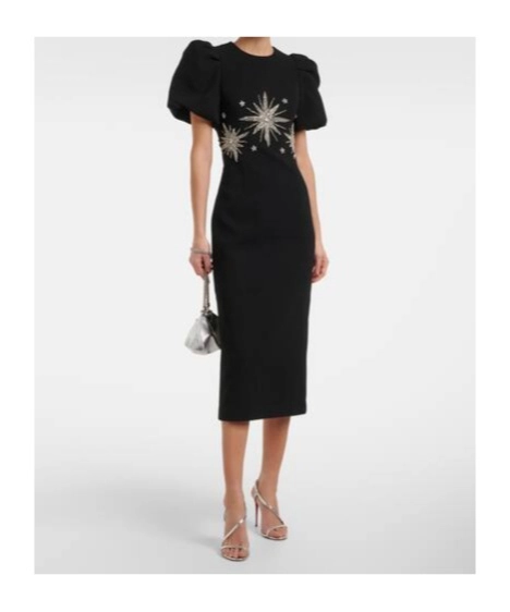 Rebecca Vallance Estella Embellished Midi Dress - Black
