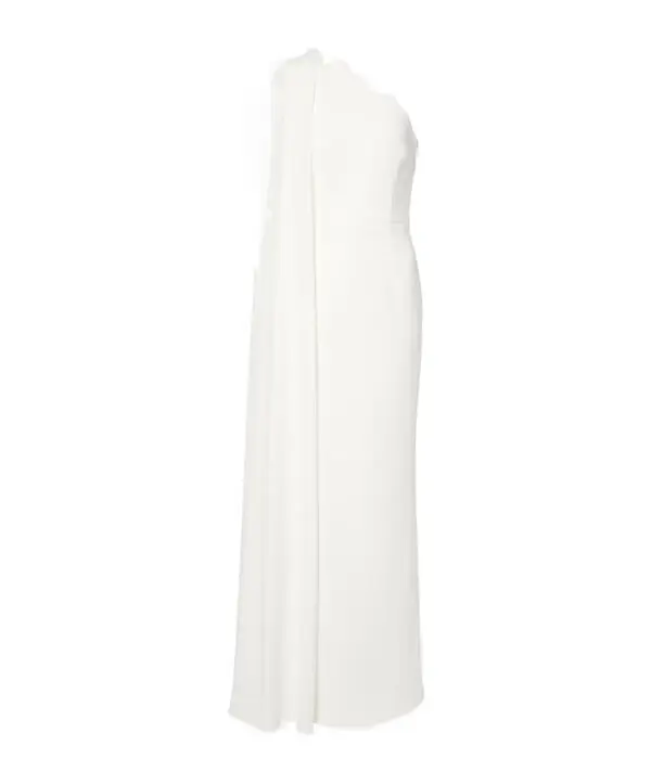 Rebecca Vallance Athena One-shoulder Crêpe Gown - White