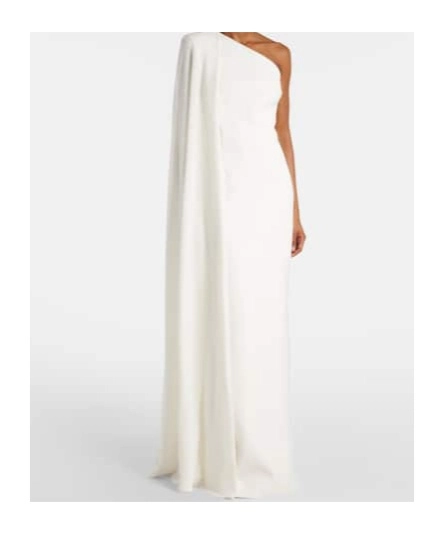 Rebecca Vallance Athena One-shoulder Gown With Cape Detail