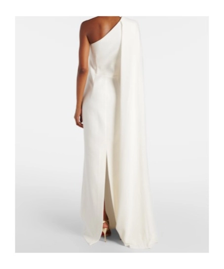 Rebecca Vallance Athena One-shoulder Gown With Cape Detail