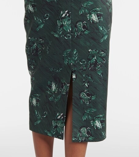 EMILIA WICKSTEAD Lorelei Floral Taffeta Faille Pencil Skirt