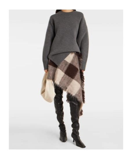 Proenza Schouler Checked Alpaca And Wool-blend Miniskirt