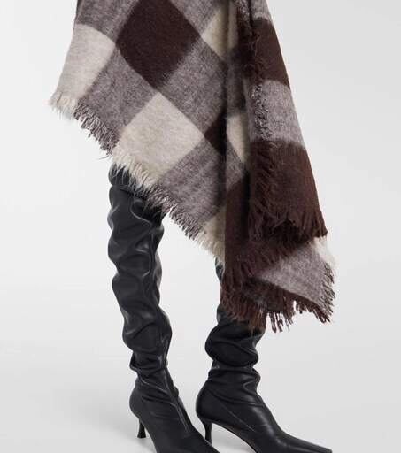 Proenza Schouler Checked Alpaca And Wool-blend Miniskirt