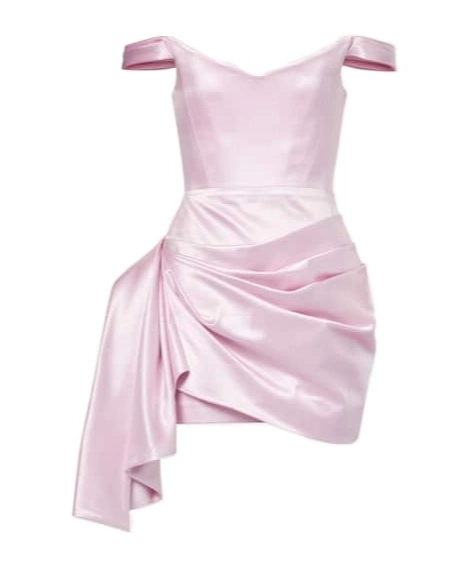 Alex Perry Draped Duchess Satin Minidress - Pink