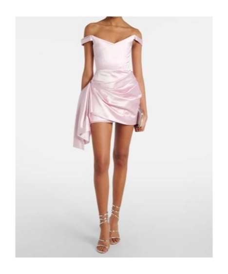 Alex Perry Draped Duchess Satin Minidress