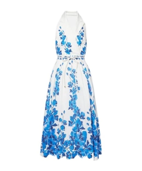 Rebecca Vallance Orchid Blues Floral Midi Dress - Blue