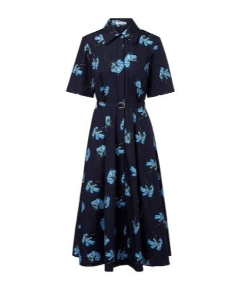 EMILIA WICKSTEAD Floral Cotton Shirt Dress - Black