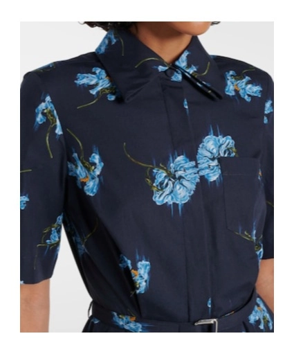 EMILIA WICKSTEAD Floral Cotton Shirt Dress