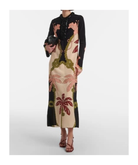 Johanna Ortiz Sequined Printed Silk Tunic