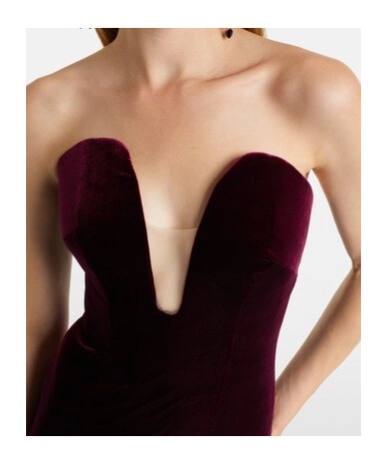 Monique Lhuillier Strapless Velvet Gown