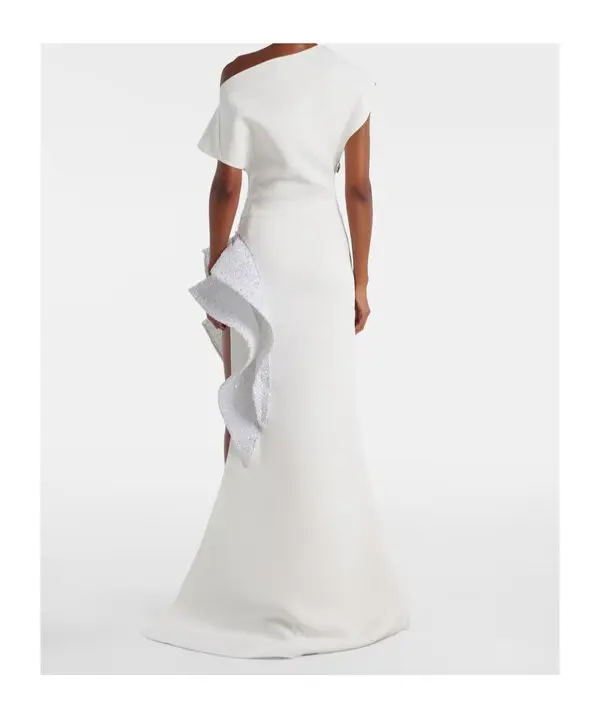 Maticevski Wishing Ruffled Asymmetric Gown