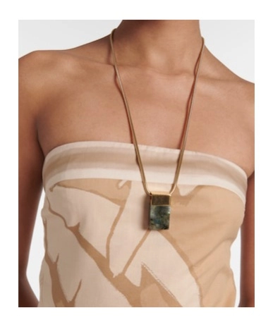 Johanna Ortiz Palms Pontoon Cotton Poplin Midi Dress - Nude