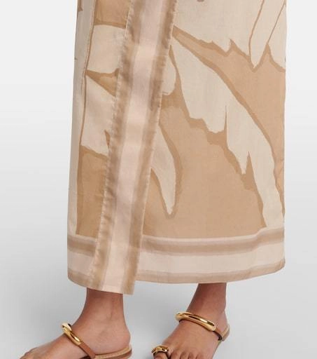 Johanna Ortiz Palms Pontoon Cotton Poplin Midi Dress - Nude