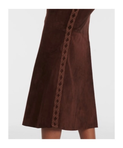 Johanna Ortiz Mid-rise Suede Midi Skirt