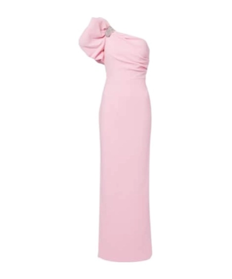 Rebecca Vallance Isabella Asymmetric Crepe Gown - Pink