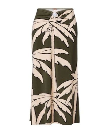 Johanna Ortiz Printed Gathered Terry Maxi Skirt - Nude