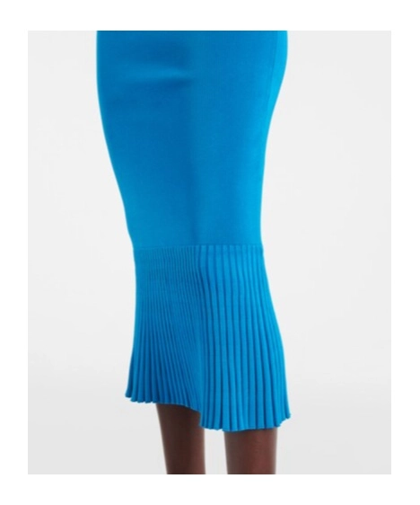 Galvan Atalanta Ribbed-knit Square Neck Cocktail Dress - Blue