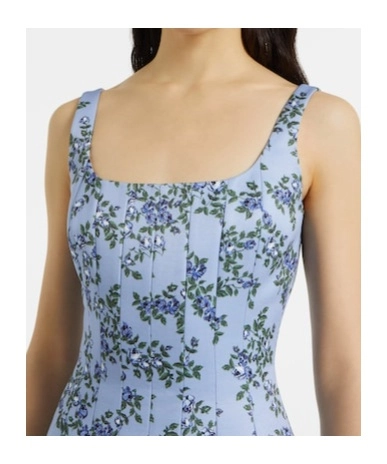 EMILIA WICKSTEAD Adele Floral Pleated Midi Dress