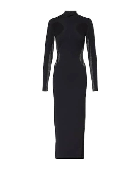 Stella McCartney Mesh-paneled Knitted Maxi Dress