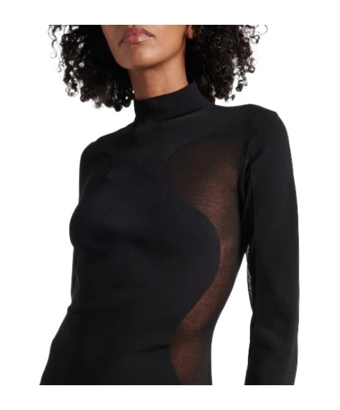 Stella McCartney Mesh-paneled Knitted Maxi Dress