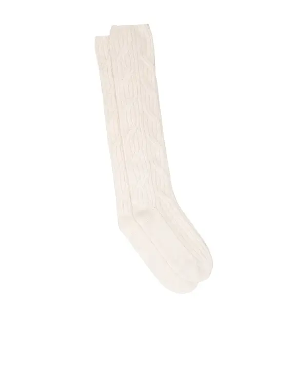 Lela Rose Ribbed Socks - White