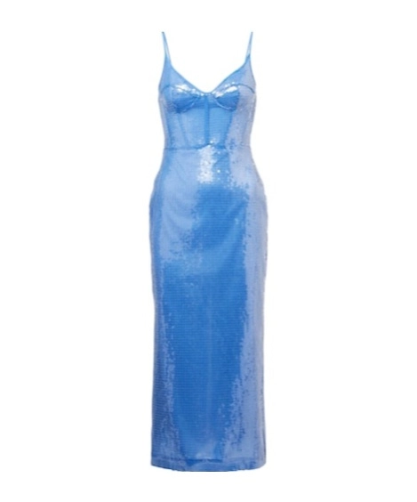 David Koma Sequined Corset Dress - Blue