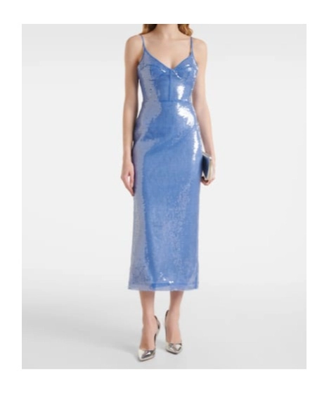 David Koma Sequined Corset Midi Dress
