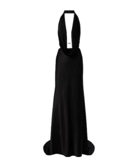 Alex Perry Halterneck Open-back Satin Crêpe Gown