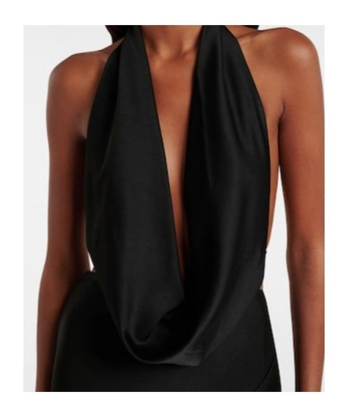 Alex Perry Halterneck Open-back Satin Crêpe Gown