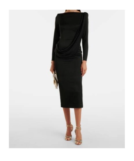 Alex Perry Asymmetric Draped Midi Dress