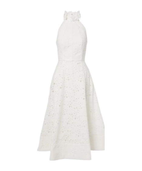 Rebecca Vallance Bridal Nuvola Embroidered Midi Dress - White