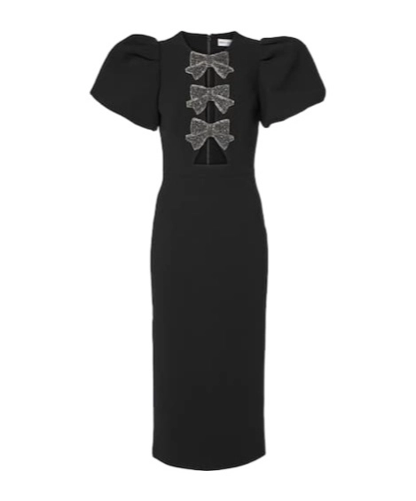 Rebecca Vallance Eliana Puff-sleeve Midi Dress - Black