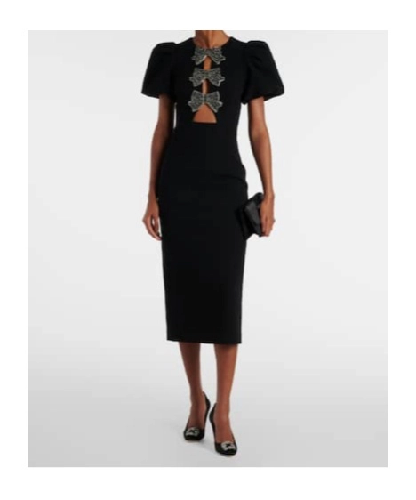 Rebecca Vallance Eliana Puff-sleeve Midi Dress - Black