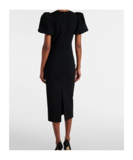 Rebecca Vallance Eliana Puff-sleeve Midi Dress - Black