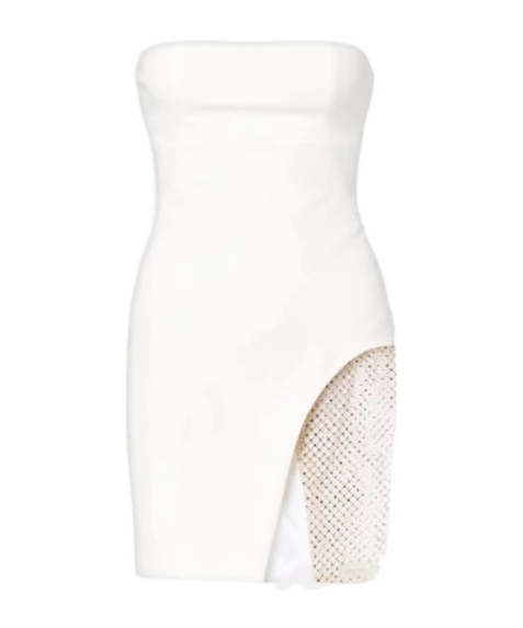 Attico Embellished Strapless Cady Minidress