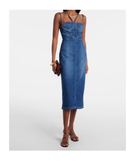 NENSI DOJAKA Denim Corset Dress