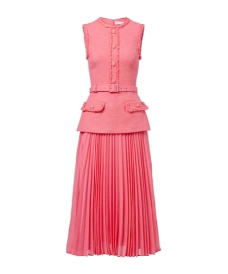 Rebecca Vallance Montana Crêpe And Georgette Midi Dress - Pink