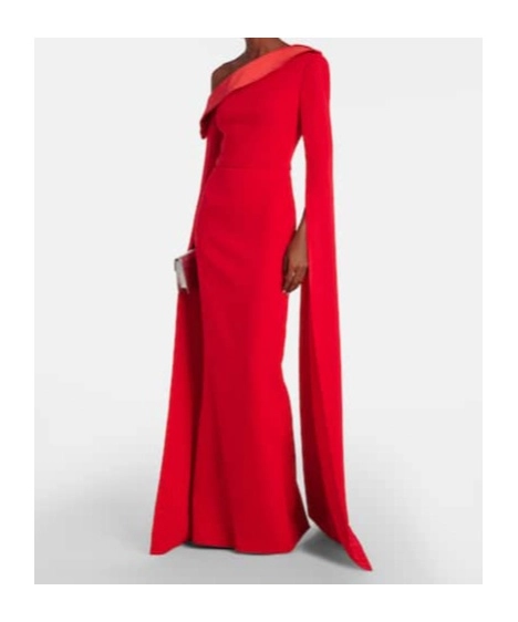SAFIYAA LONDON Rinoa Caped Crépe Gown
