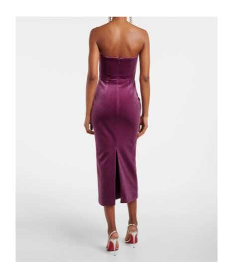 Alex Perry Strapless Velvet Midi Dress