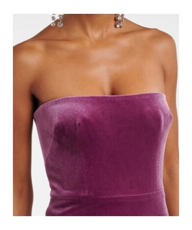 Alex Perry Strapless Velvet Midi Dress