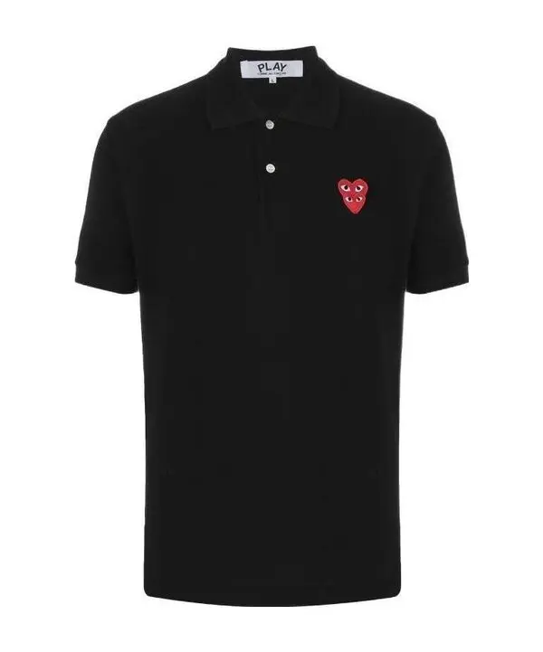 Play Comme Des Garcon Casual Polo Shirt - Black