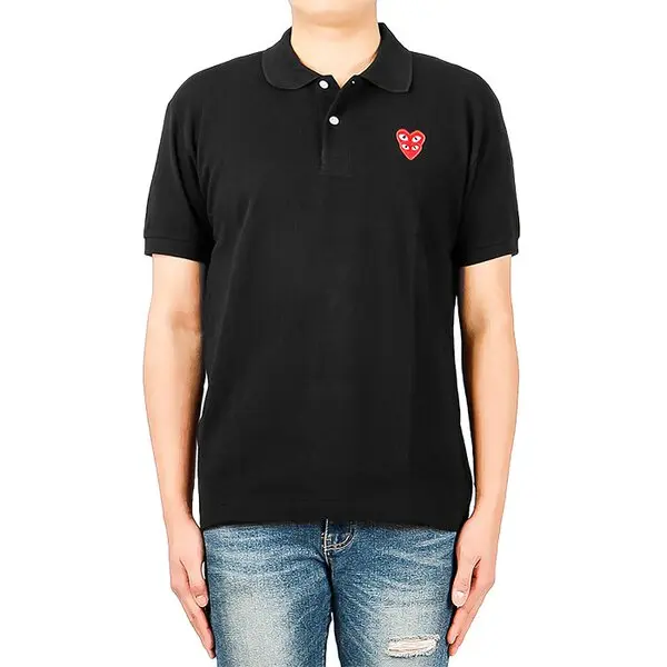 Play Comme Des Garcon Casual Polo Shirt - Black