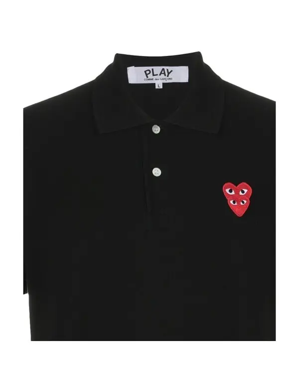 Play Comme Des Garcon Casual Polo Shirt - Black