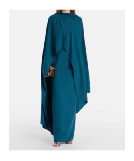 ROKSANDA Deena Crepe Gown With Cape Effect - Blue