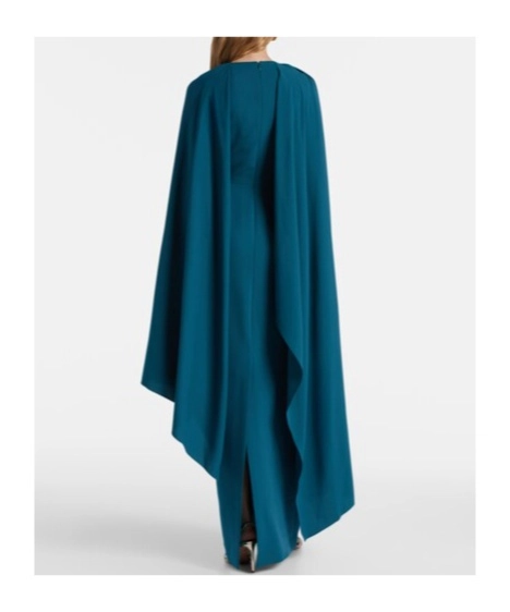 ROKSANDA Deena Crepe Gown With Cape Effect - Blue